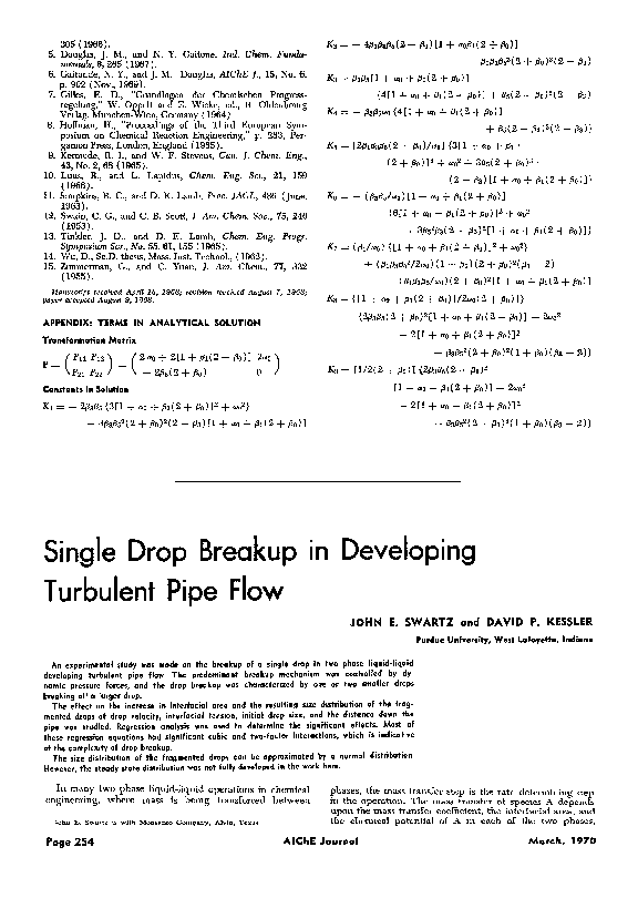 (PDF) Single drop breakup in developing turbulent pipe flow