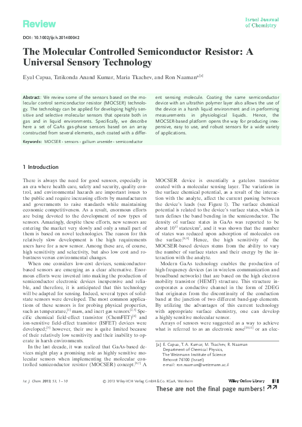 (PDF) The Molecular Controlled Semiconductor Resistor: A Universal ...