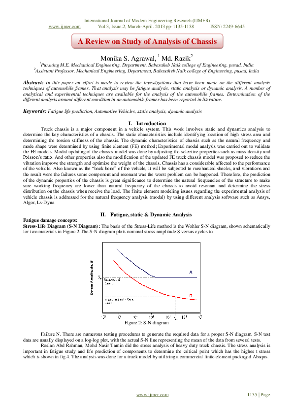(PDF) A Review on Study of Analysis of Chassis