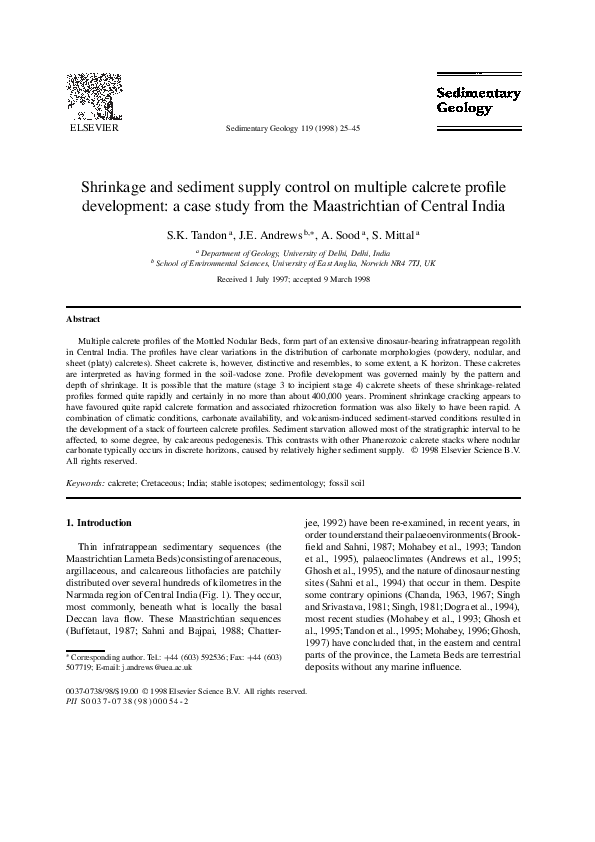 (PDF) Shrinkage and sediment supply control on multiple calcrete ...
