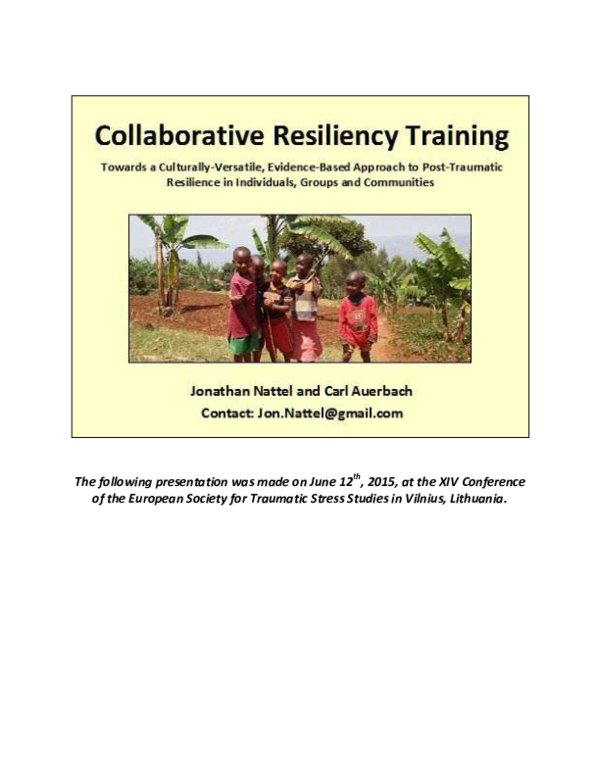 (PDF) Collaborative Resiliency Training: Towards a Culturally-Versatile ...