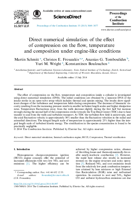 Pdf Direct Numerical Simulation Of The Effect Of Compression On The Flow Temperature And