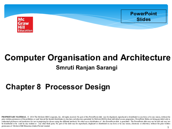 (PPT) Chapter 08 Processor Design