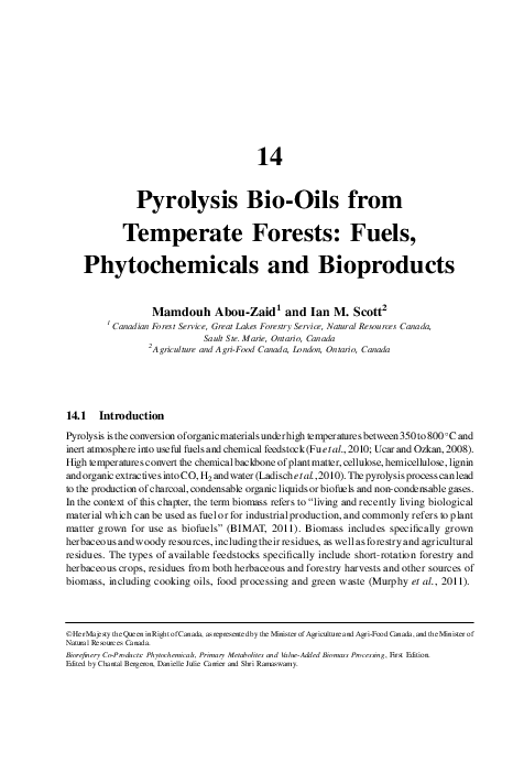 (PDF) Pyrolysis Bio-Oils from Temperate Forests: Fuels, Phytochemicals ...