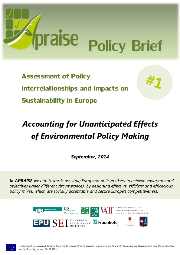 (PDF) APRAISE Project Policy Brief: Accounting for Unanticipated ...