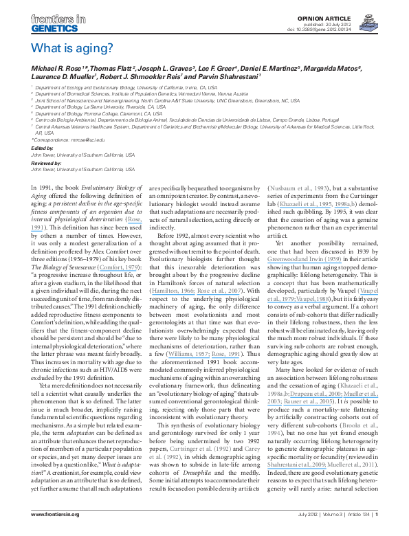 (PDF) What is Aging?