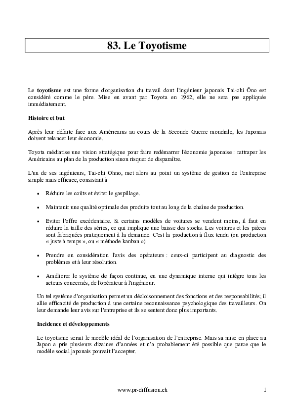 (PDF) 83. Le Toyotisme
