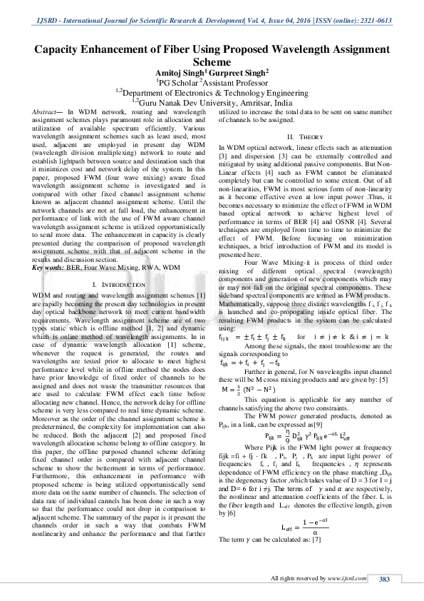 (PDF) Capacity Enhancement of Fiber Using Proposed Wavelength ...