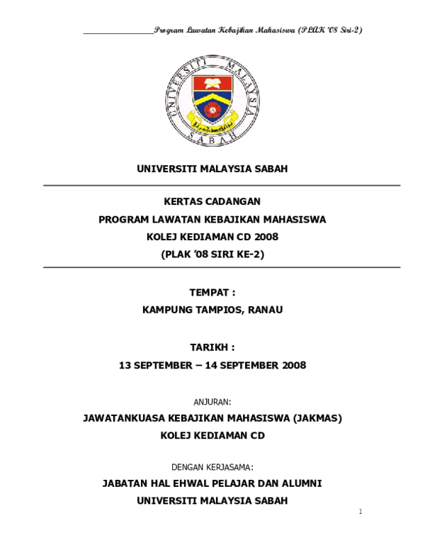 (PDF) _Program Lawatan Kebajikan Mahasiswa (PLAK '08 Siri-2