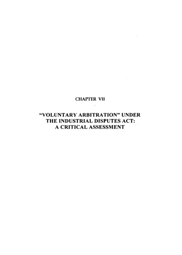 (PDF) " VOLUNTARY ARBITRATION " UNDER THE INDUSTRIAL DISPUTES ACT: A ...