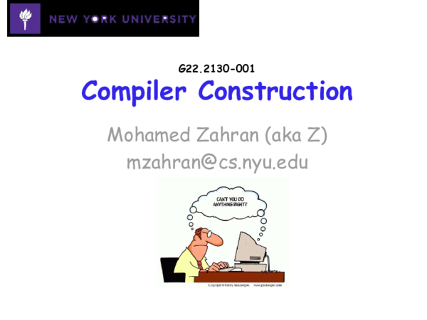 (PDF) Compiler Construction