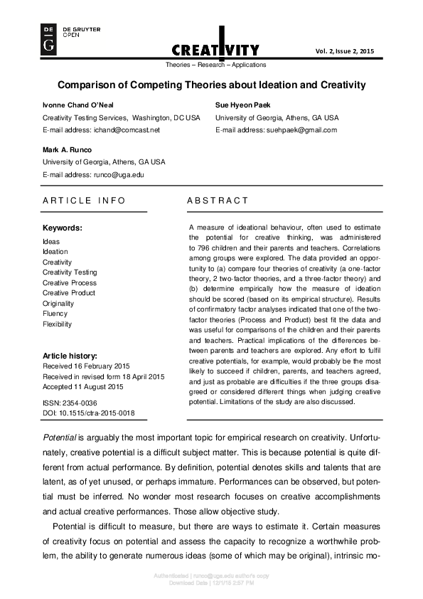 (PDF) The Incremental Validity of a Short Form of the Ideational ...
