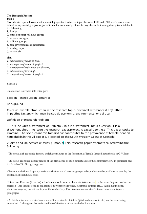 (DOC) The SBA Research Project (GUIDELINES)