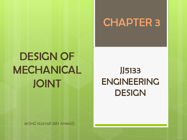 (PDF) CHAPTER 3 DESIGN OF MECHANICAL JOINT DESIGN OF KEY