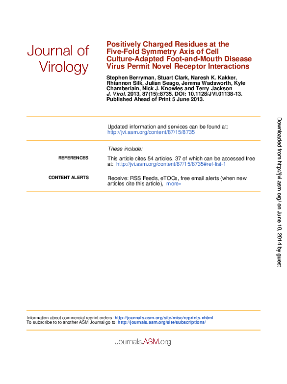 (PDF) Positively Charged Residues at the Five-Fold Symmetry Axis of ...