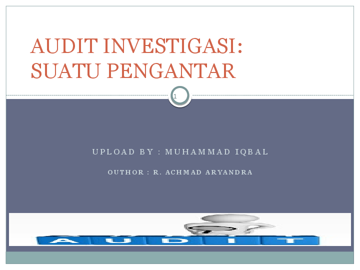 (PPT) Audit Investigasi Suatu Pengantar
