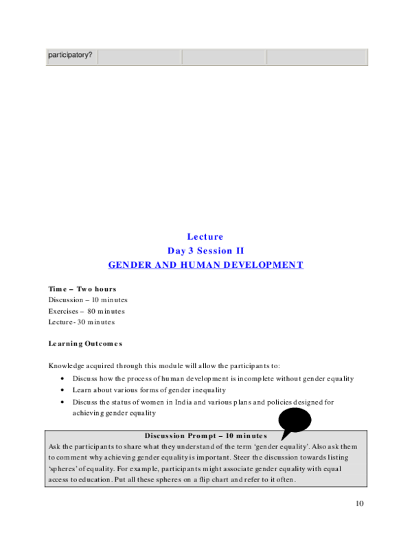(PDF) Lecture Day 3 Session II GENDER AND HUMAN DEVELOPMENT