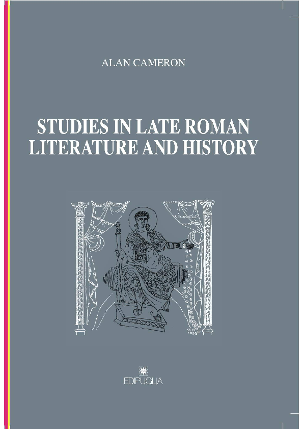(PDF) Alan Cameron "Studies in late roman literature and history ...