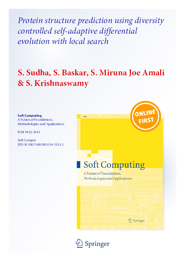 (PDF) Soft Computing A Fusion of Foundations, Methodologies and Applications Protein structure ...