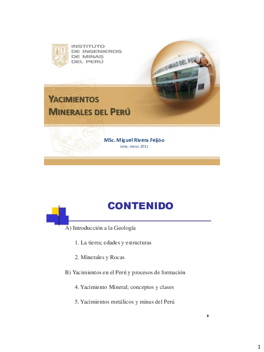 (PDF) YACIMIENTOS MINERALES DEL PERÚ