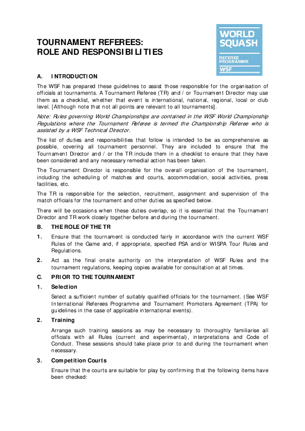 (PDF) TOURNAMENT REFEREES: ROLE AND RESPONSIBILITIES