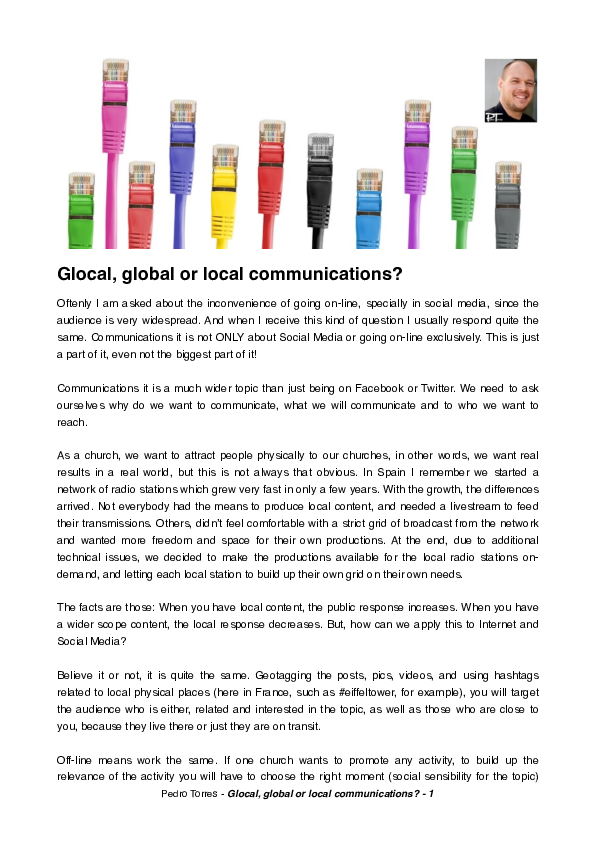 (PDF) Glocal, global or local communications