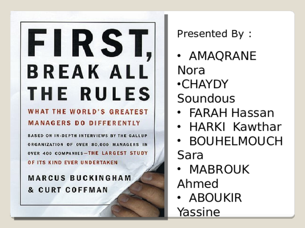 (PPT) First break all the rules version
