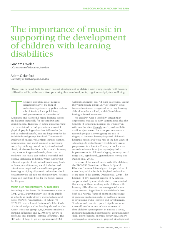 (PDF) THE SOCIAL WORLD AROUND THE BABY The importance of music in ...