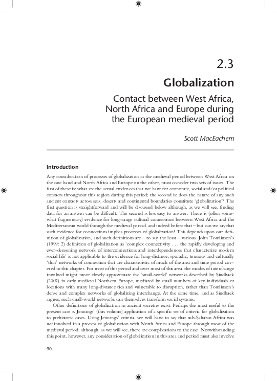 (PDF) Globalization: Contact between West Africa, North Africa and ...