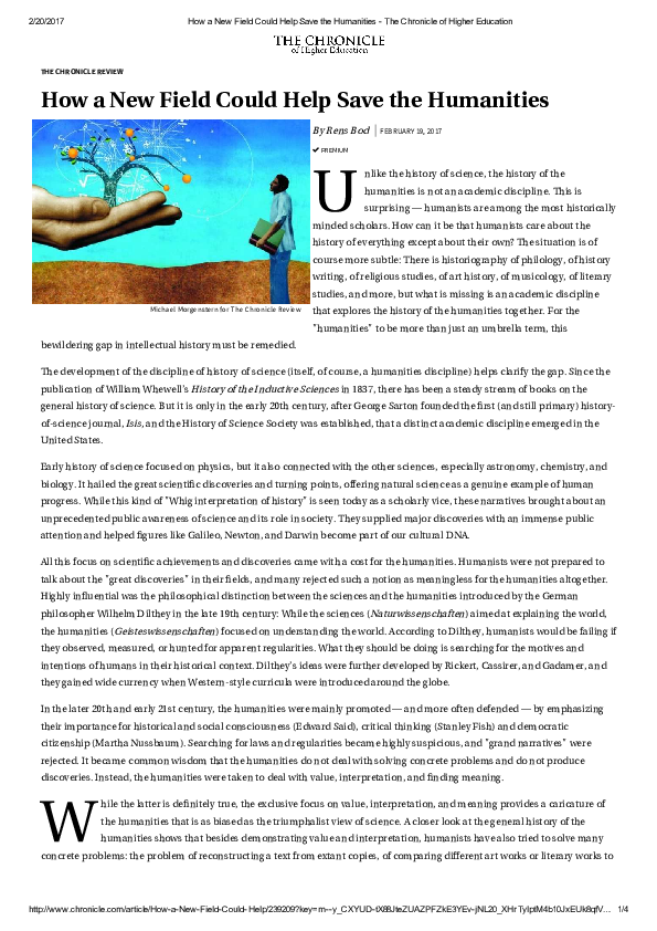 (PDF) How a New Field Could Help Save the Humanities