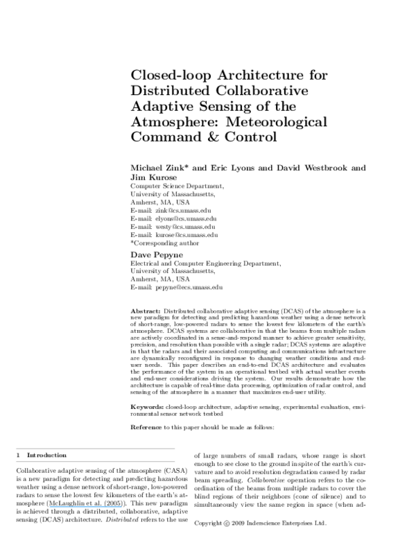 Pdf Closed Loop Architecture For Distributed Collaborative Adaptive