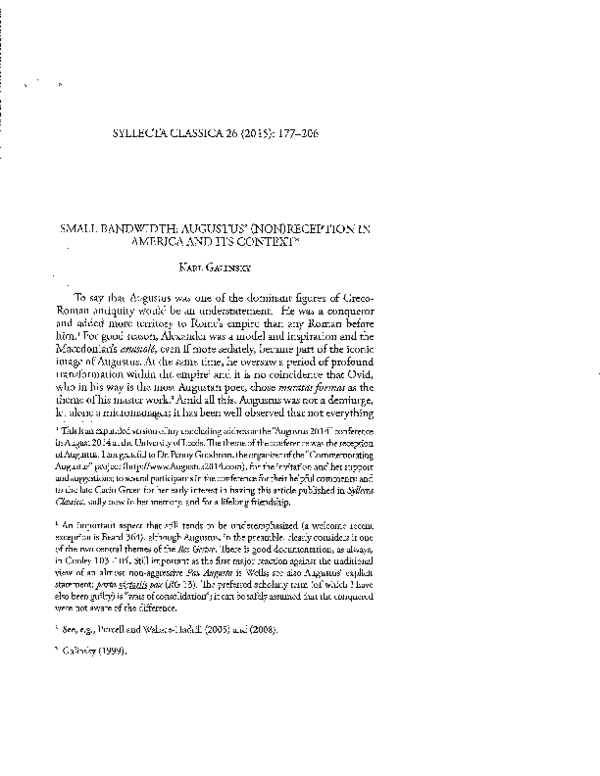 (PDF) Augustus Non-reception in America | Karl Galinsky - Academia.edu