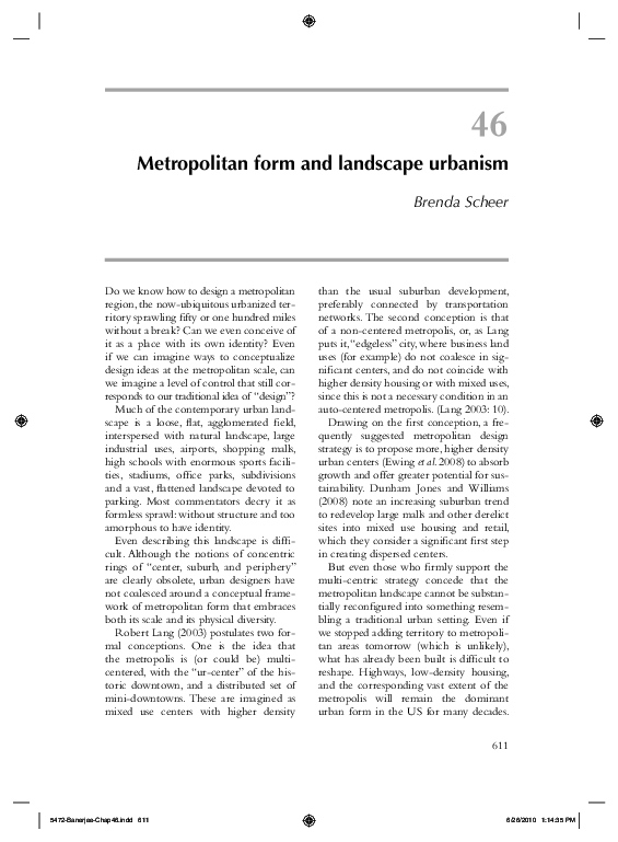 (PDF) Metropolitan form and Landscape Urbanism