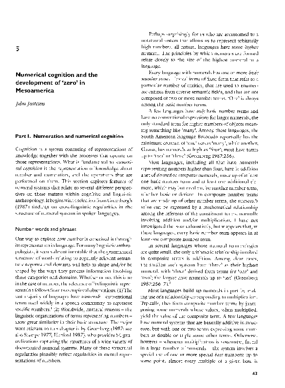 (PDF) Numerical cognition and the development of ‘zero’ in Mesoamerica