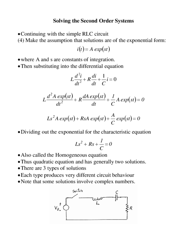 (PDF) Solving the Second Order Systems