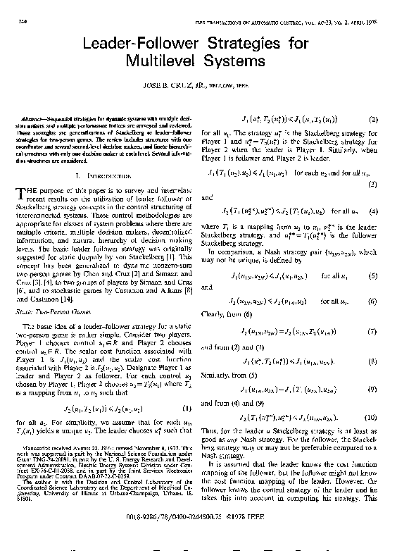 (PDF) Leader-follower strategies for multilevel systems