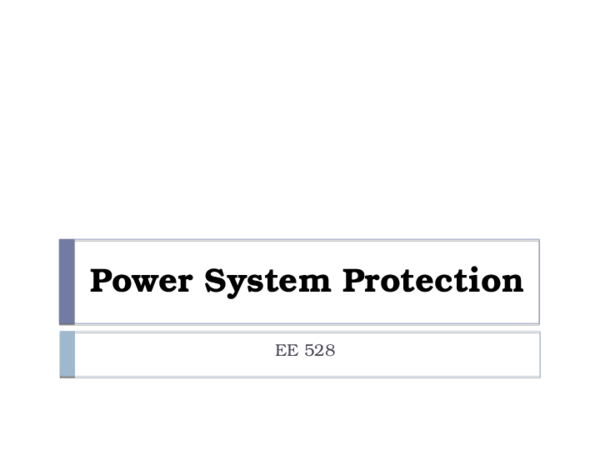 (PPT) Power System Protection