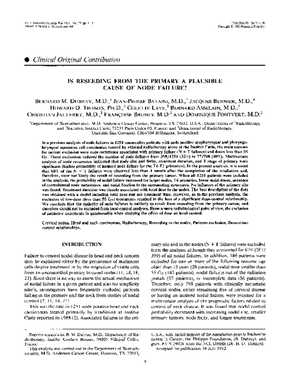 (PDF) Is reseeding from the primary a plausible cause of node failure?