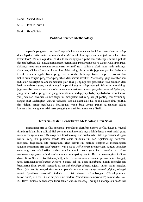 (DOC) Political Science Methodology