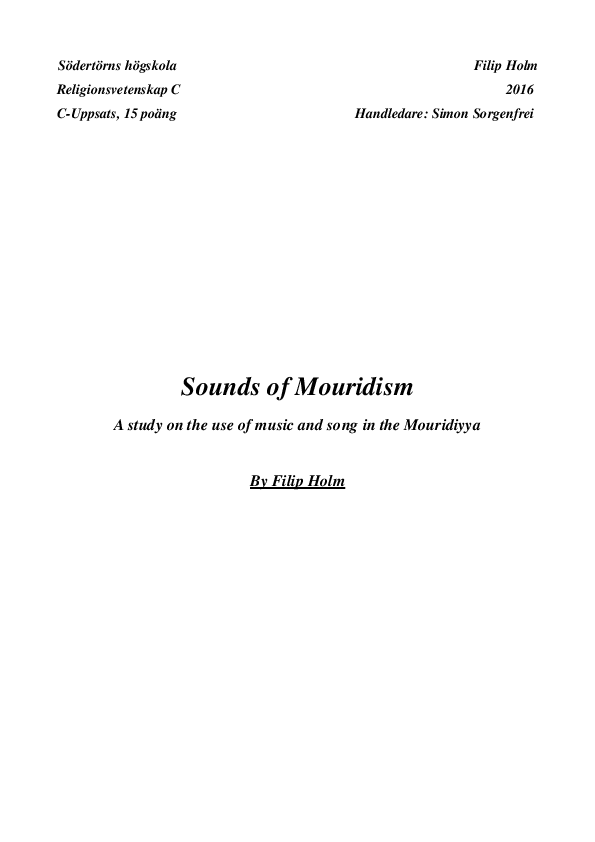 (PDF) Sounds of Mouridism: A study on the use of music and song in the ...