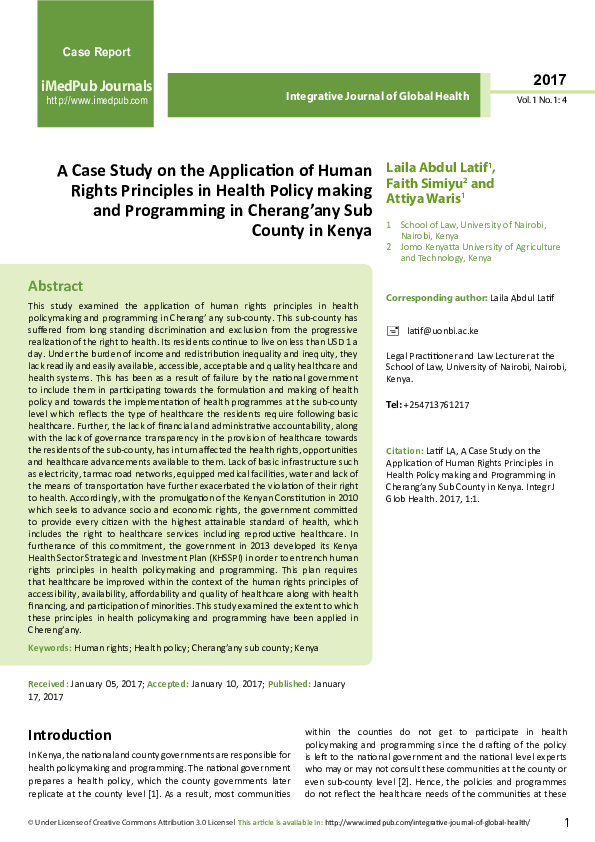 (PDF) A Case Study on the Application of Human Rights Principles in ...