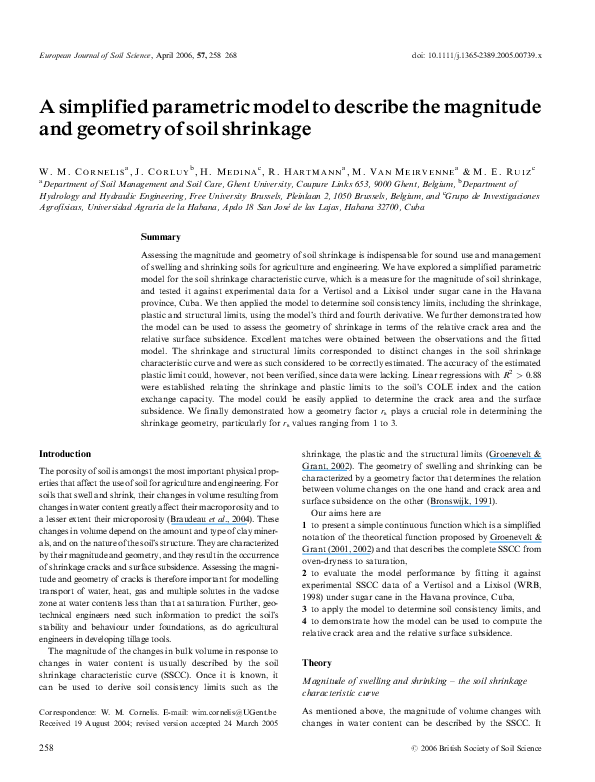 (PDF) A simplified parametric model to describe the magnitude and ...