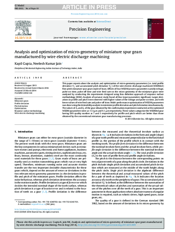 (PDF) Analysis and optimization of micro-geometry of miniature spur ...
