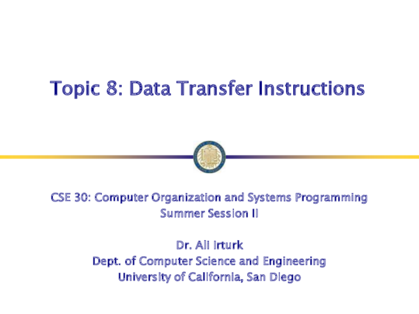 (PDF) Topic 8: Data Transfer Instructions