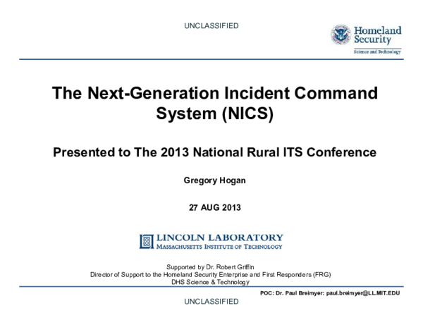 (PDF) The Next-Generation Incident Command System (NICS
