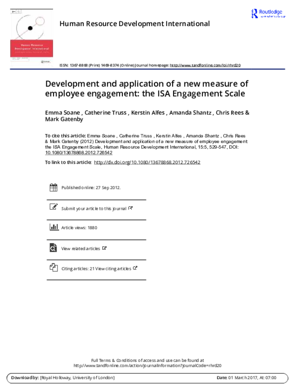 (PDF) Development and application of a new measure of employee ...