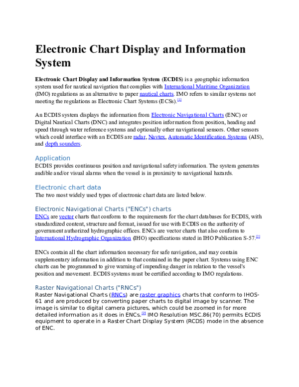 (DOC) Electronic Chart Display and Information System