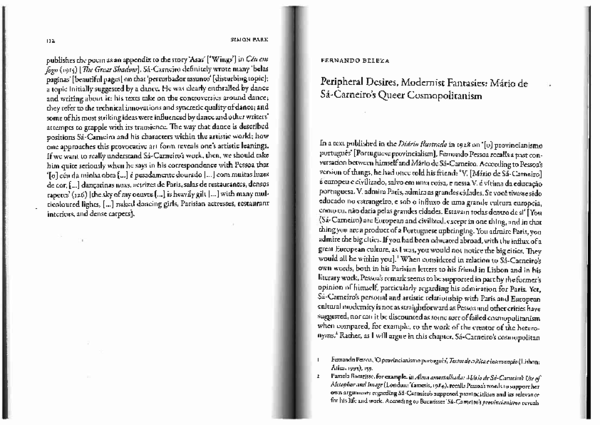 (PDF) Peripheral Desires, Modernist Fantasies: Mário de Sá-Carneiro's ...