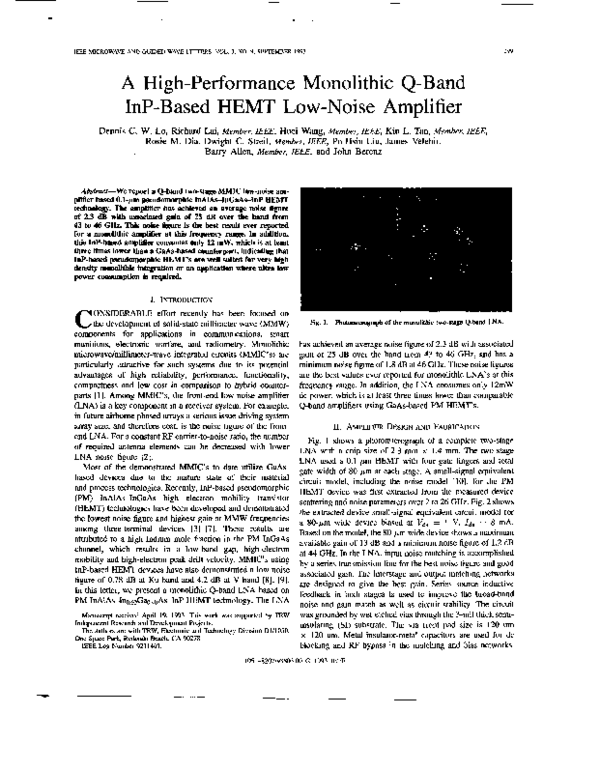 (PDF) A high-performance monolithic Q-band InP-based HEMT low-noise ...