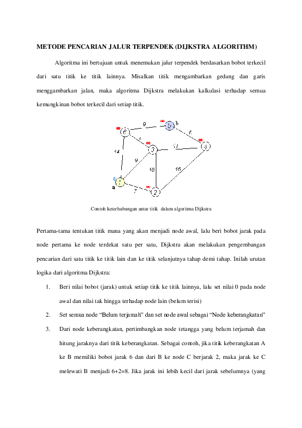 (PDF) METODE PENCARIAN JALUR TERPENDEK (DIJKSTRA ALGORITHM
